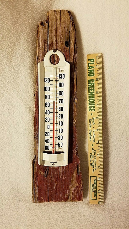 Rustic Thermometer on Old Barn Wood Taylor Thermometer Handy Temp ...