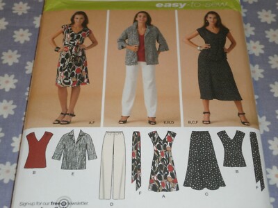 SIMPLICITY 3506 MISSES JACKET SKIRT PANTS DRESS OR TOP BELT PATTERN ...