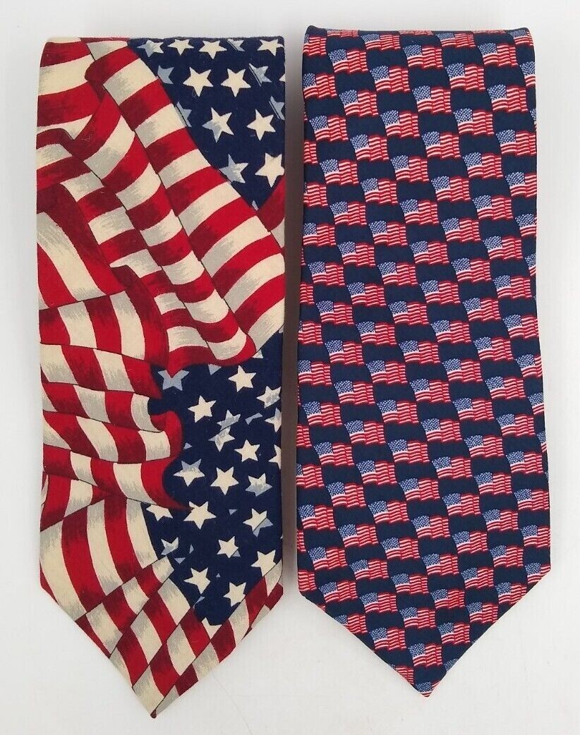 Beans McGee & American Traditions Flag Men's Neck Tie… - Gem