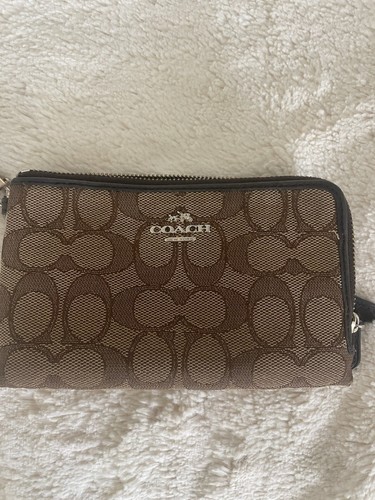 Coach Signature Double Zippered Wristlet | eBay