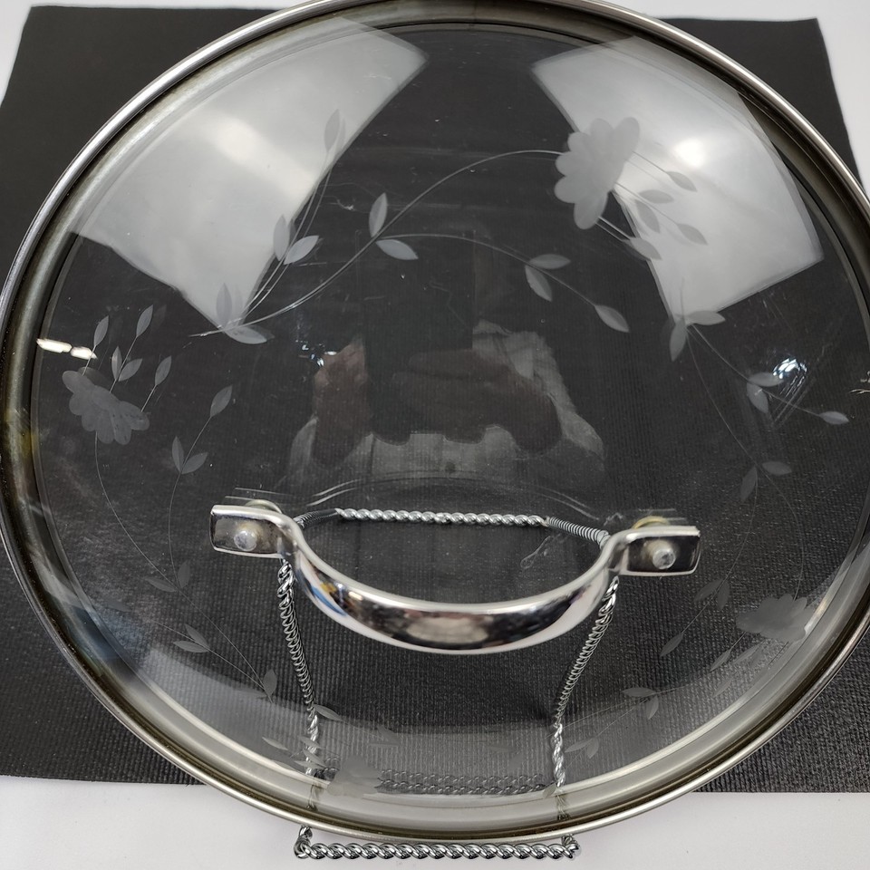 Princess House Heritage Replacement Glass Lid For 9.5" Pot Etched Glass ...