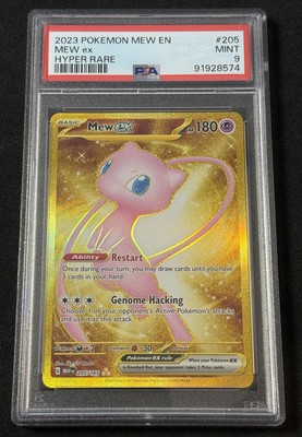Mew ex 205/165 PSA 9 Scarlet & Violet 151 Full Art Gold Hyper Rare Fast ...