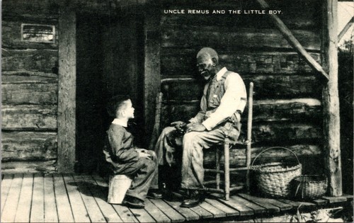 Vintage Photo Postcard Uncle Remus & the Little Boy on Cabin Porch with ...