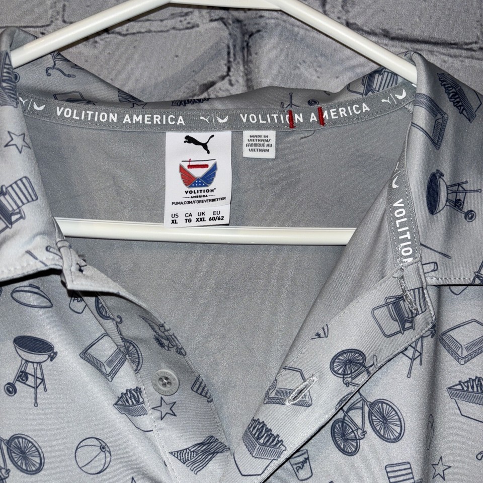 PUMA Volition America UPF50+ Short Sleeve Block Party Men's Golf Polo ...