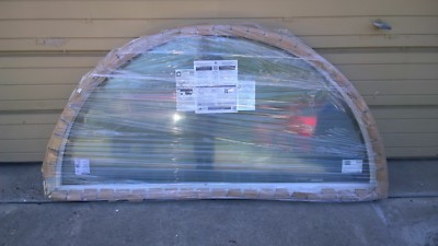 NEW: Wood Half-Moon PICTURE Home WINDOW /w Tempered Glass & Cladding ...