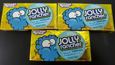 3x Pack Bubble Yum Jolly Rancher Blue Raspberry Chewing Gum ...