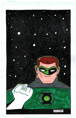 GREEN LANTERN COLOR PINUP ~ANTHONY CACIOPPO~NEW ART! | eBay