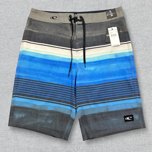 NEW O'Neill Cooper Board Shorts Men's 30x10 Multicolor Stiped Surf Swim ...