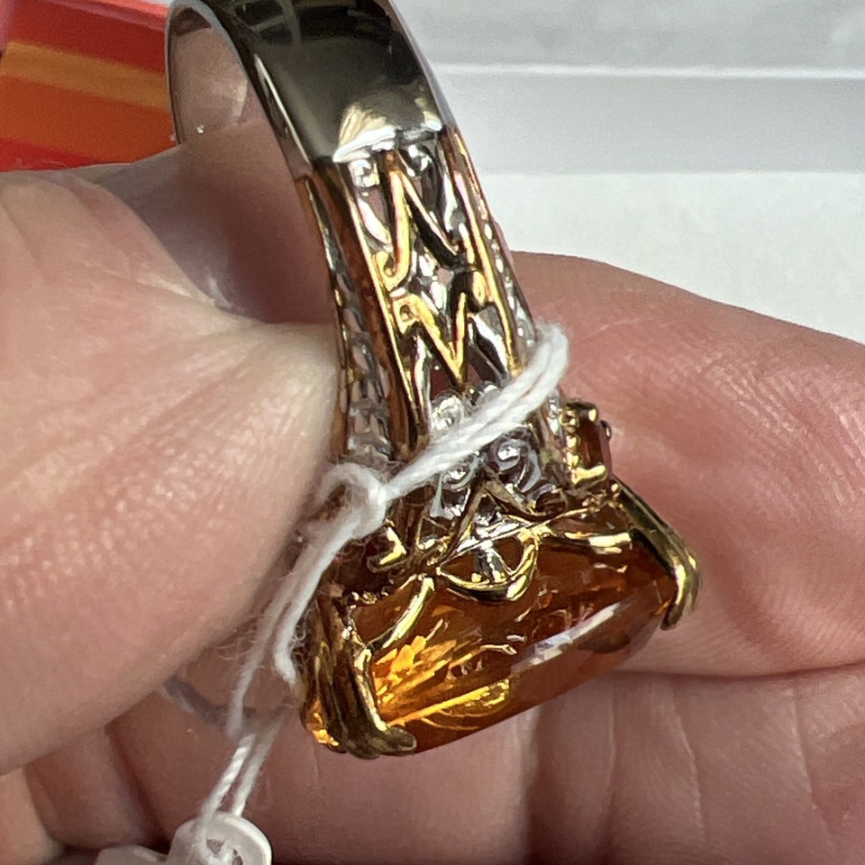 Gems en Vogue Michael Valitutti 925 Sterling Silver Citrine Ring SZ10 7 ...