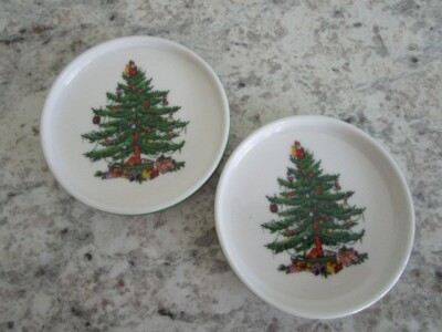 Spode Christmas Tree Coasters 3" Set of two | eBay