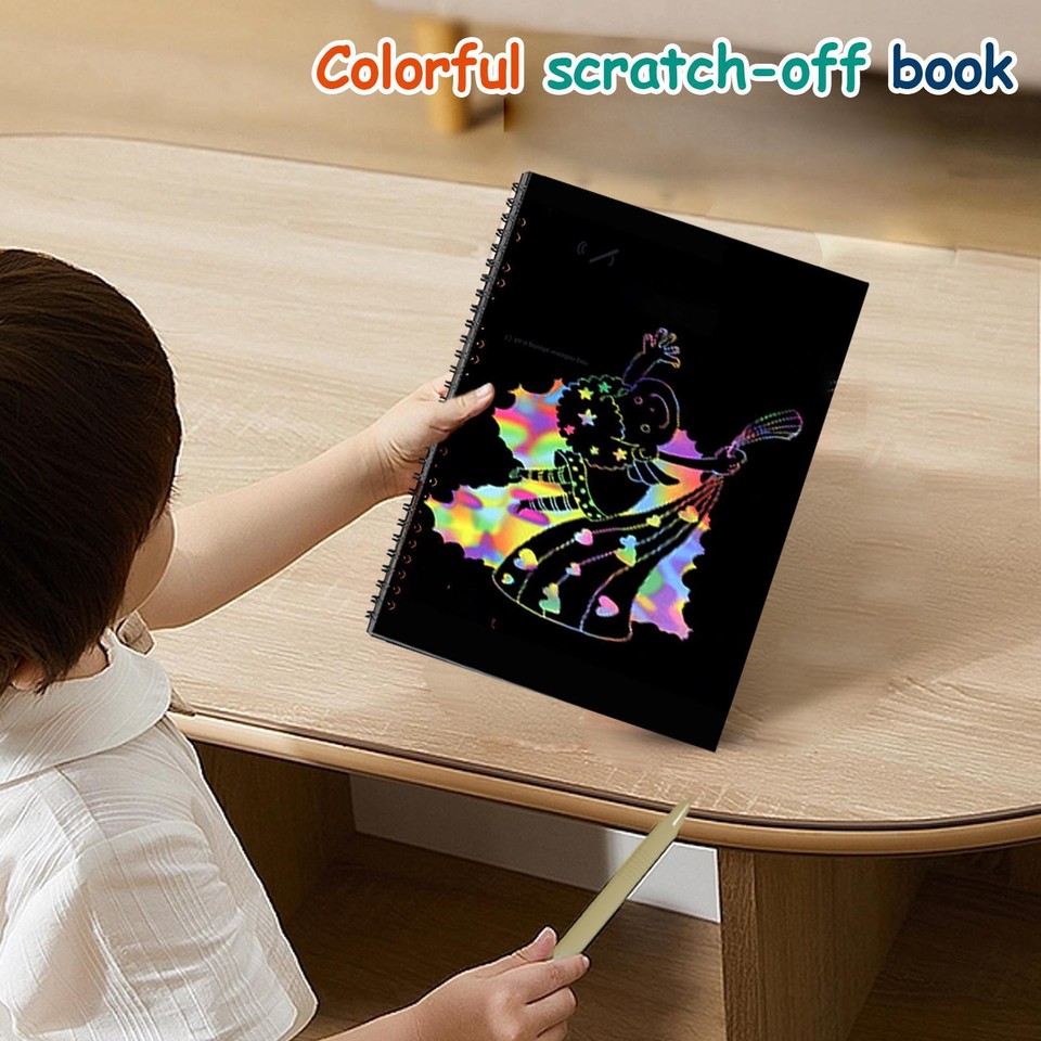 Rainbow Scratch Paper Note Scratch Paper Art Craft Toy for Kids Adults ...