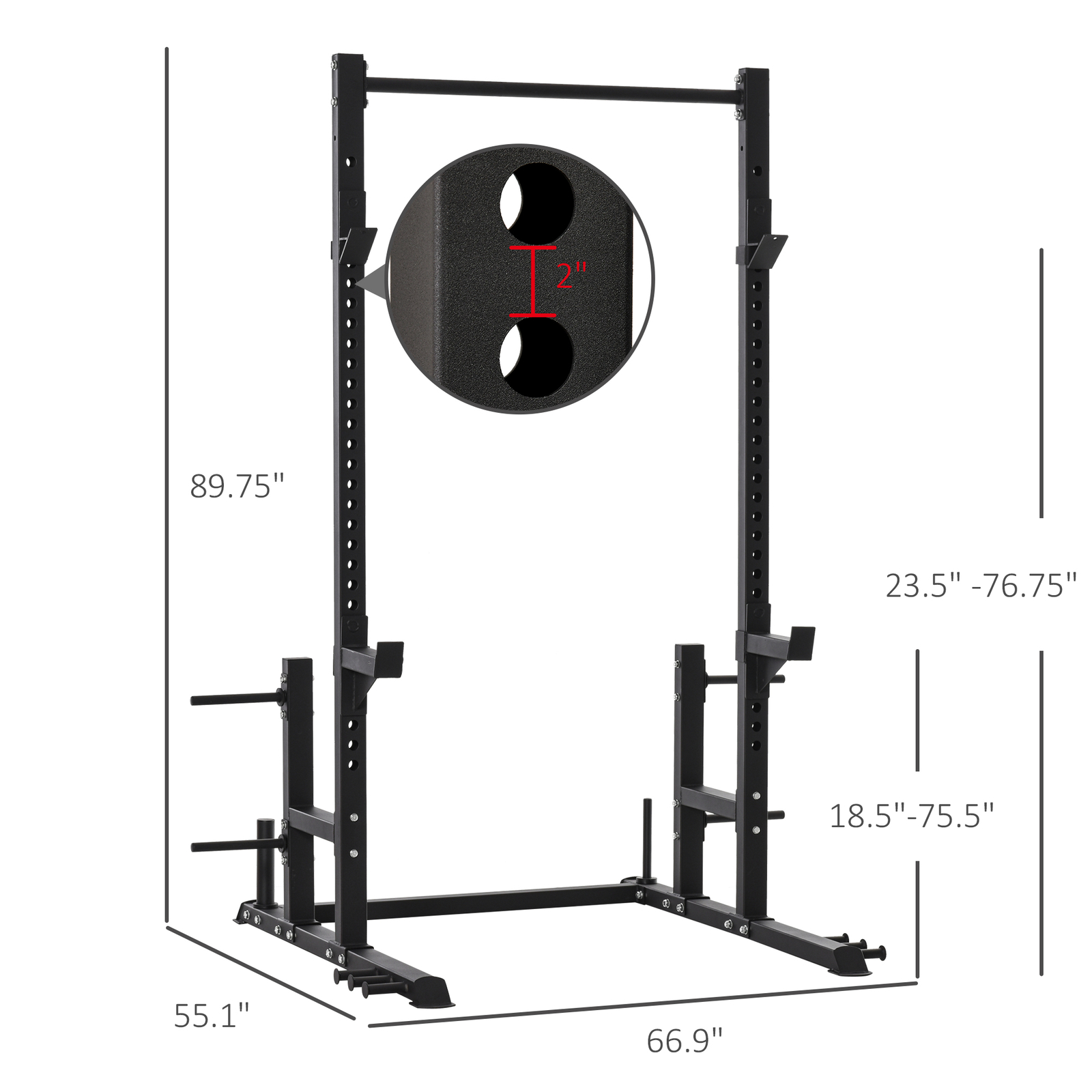 Power Rack Strength Training Equipment for Home Gym W/ Heavy-Duty Steel ...