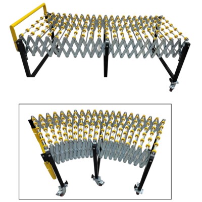 23.6"w Gravity Roller Conveyor Retractable Feeding Corner Turning Max ...