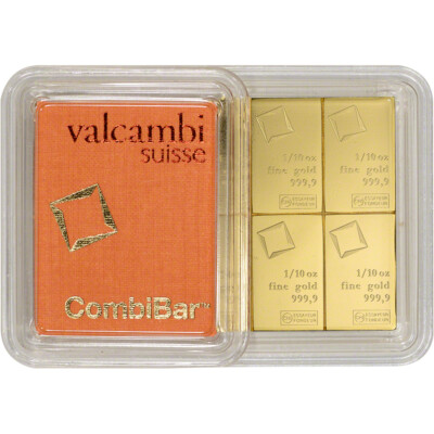 Valcambi 10x0.1 Ounce Gold CombiBar (1 oz) with Assay Card | eBay