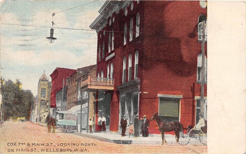 E64/ Wellsburg West Virginia Postcard 1909 7th Main St Stores Delivery ...