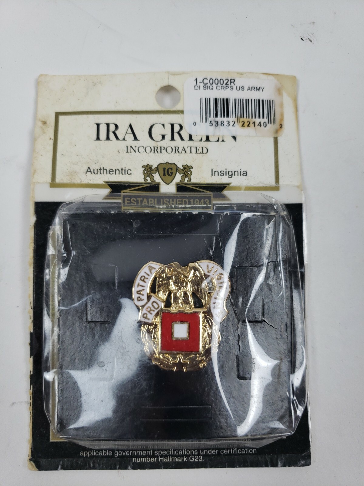 Ira Green Patria Pro Vigilans Military Pin | eBay