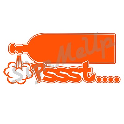 Pssst Nitrous Oxide Bottle 8.5"-23" Decal Sticker For Drag Car Racing ...