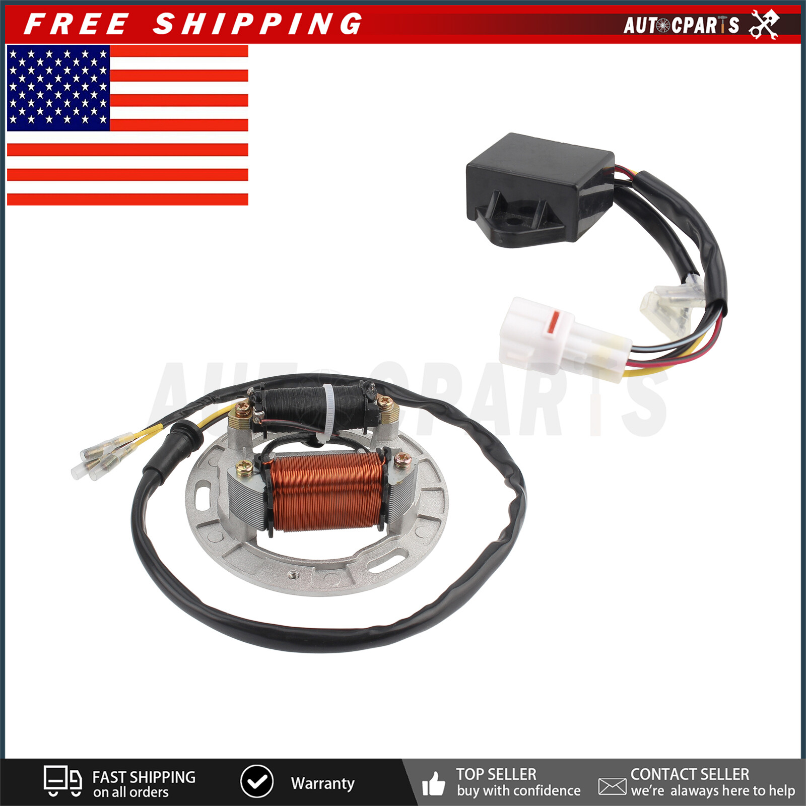 CDI + Stator For 1996-2006 Suzuki LT80 QuadSport 80 Y / K1 Models US ...