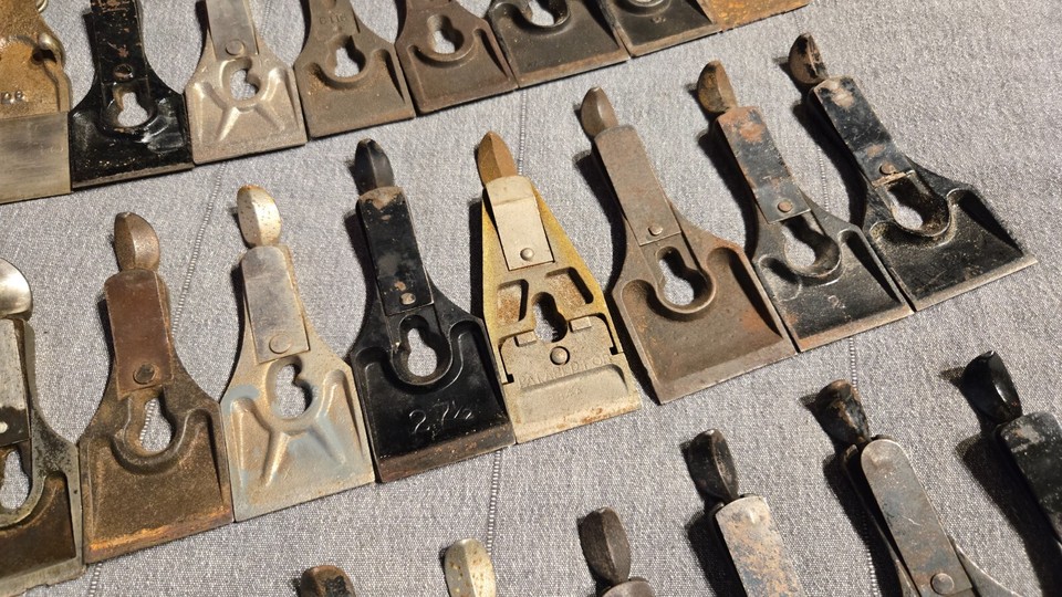 Lot of 20 Vintage HAND PLANE LEVER CAPS - Stanley, Millers Falls, Etc ...