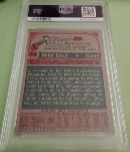 1973-74 Mike Gale Topps ABA Basketball Card #228 Kentucky Colonels PSA ...