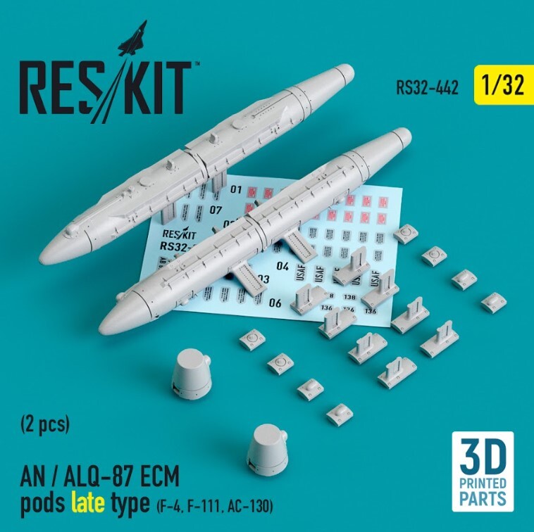 Reskit RS32-0442 1/32 AN / ALQ-87 ECM pods late-type (2 pcs) F-4, F-111 ...
