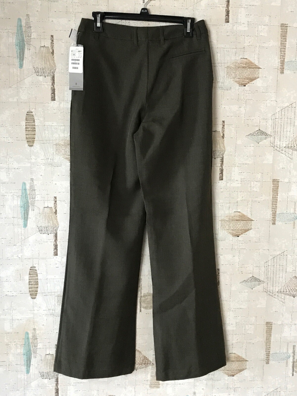 New H & M Hennes Collection Flat Front Olive Dress Pants Women’s Size 8 ...