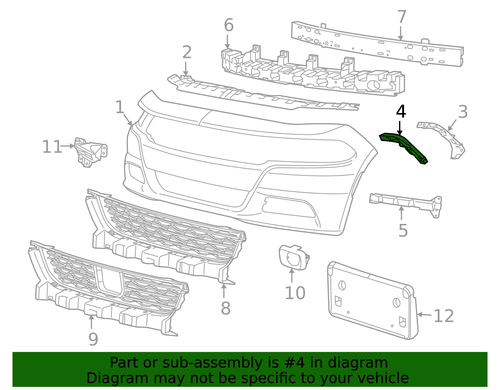 New Front Driver Side Bumper Cover Bracket For 15-20 Dodge Charger ...
