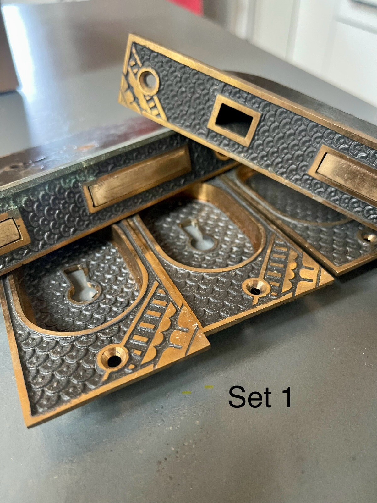 Antique art deco double pocket door hardware- RARE! | eBay