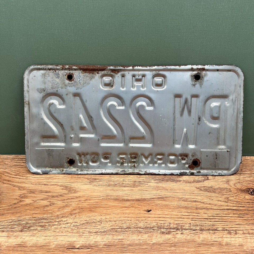 Vintage 1974 Original Ohio Former POW License Plate PW 2242 | eBay