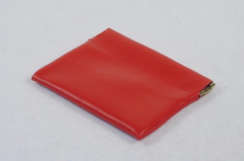 Set of 2 ~ Red Faux Leather Squeeze Coin Purses ~ Gold-tone Metal Frame ...