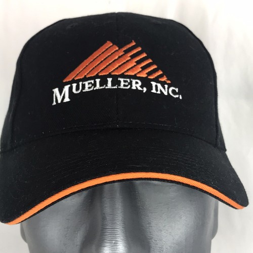 Mueller Inc Hat Baseball Cap New Black Orange White Adjustable Unisex ...