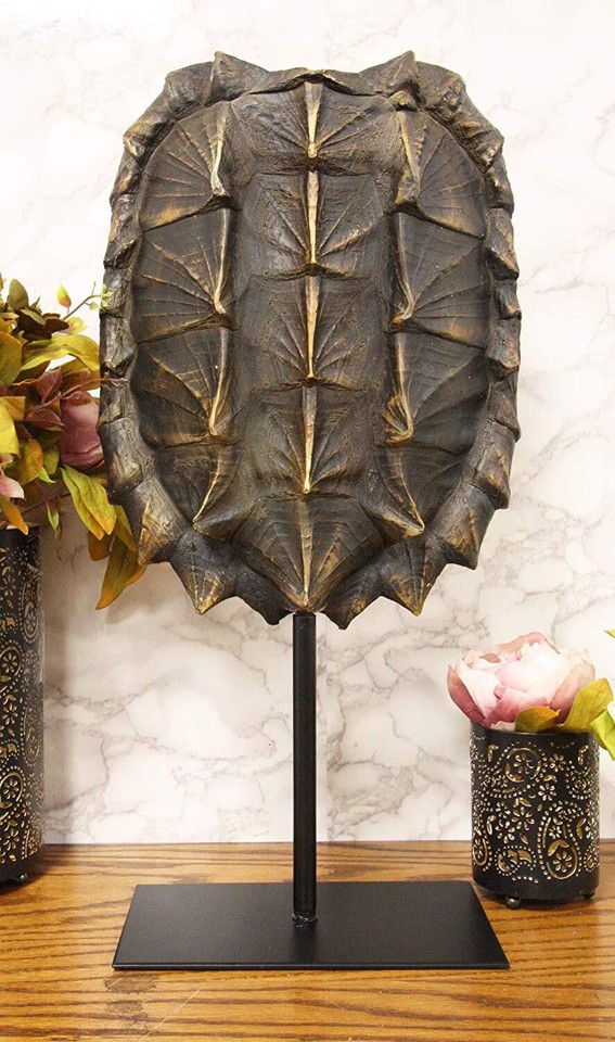 Ebros Large Alligator Snapping Turtle Shell Sculpture On Metal Mount 20 ...