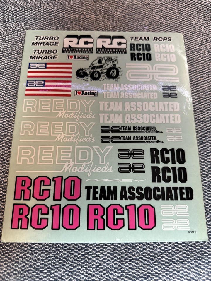 Team Associated 6002 RC10 World's Car Complete Mirage Body Decal ...