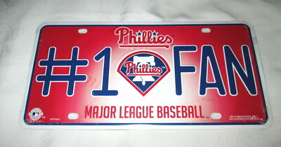PHILADELPHIA PHILLIES #1 FAN EMBOSSED METAL LICENSE PLATE #6 - NEW | eBay