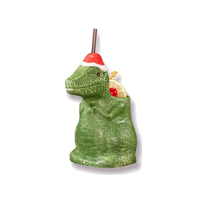 SanTaRex Miracle Tiki Mug T-Rex Dinosaur Christmas July Cocktail Santa ...