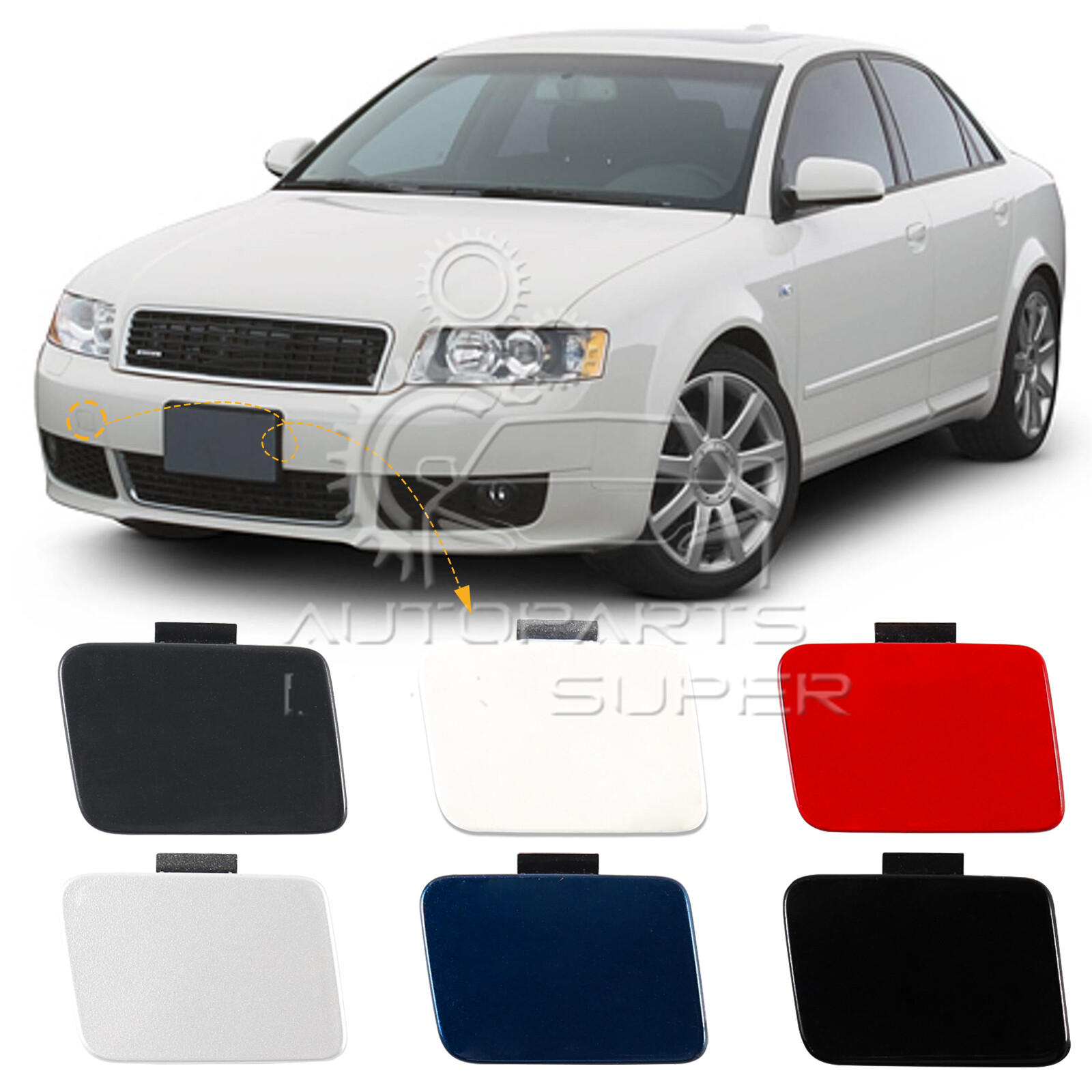Front Bumper Tow Hook Cover Cap Eye For Audi A4 B6 2003 2004 2005 ...
