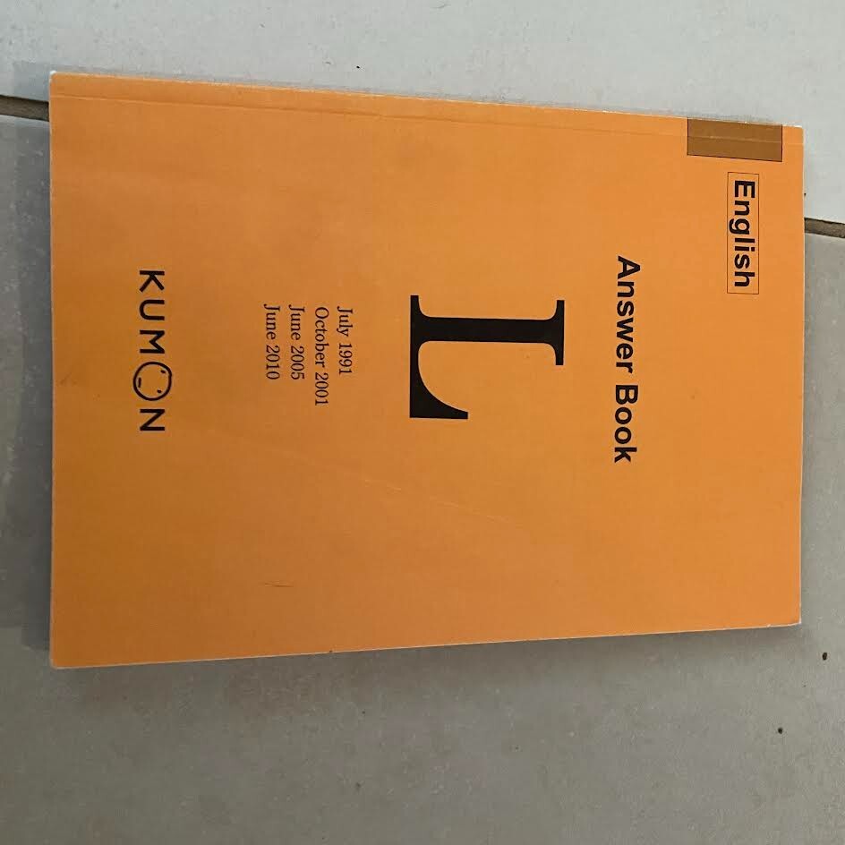 Kumon English Answer Book H2, K, I1, J, L, I2, H1, G2 Answer Booklet ...