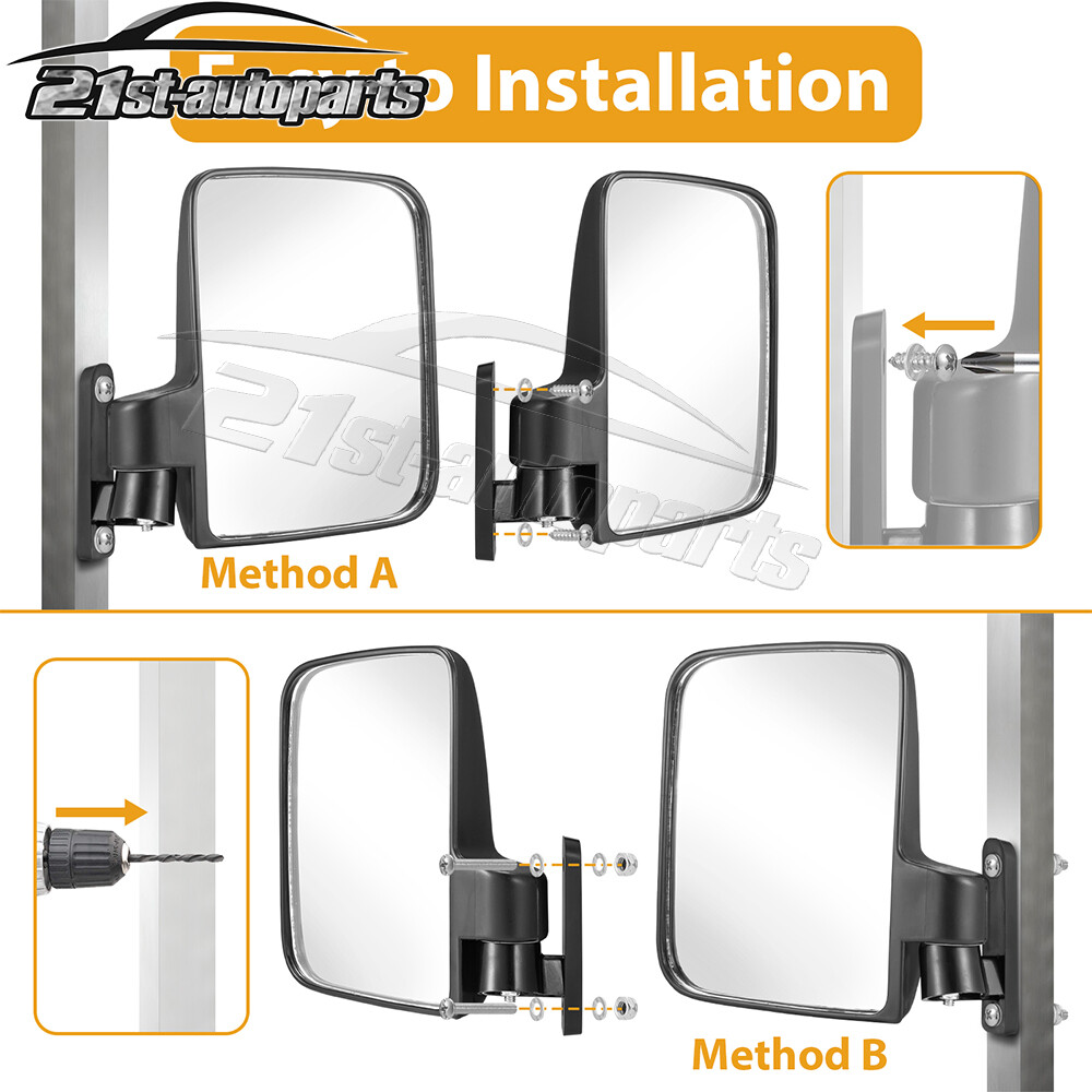 Foldable Side Mirrors Backup Mirror Tractor For John Deere Kubota Yamha ...