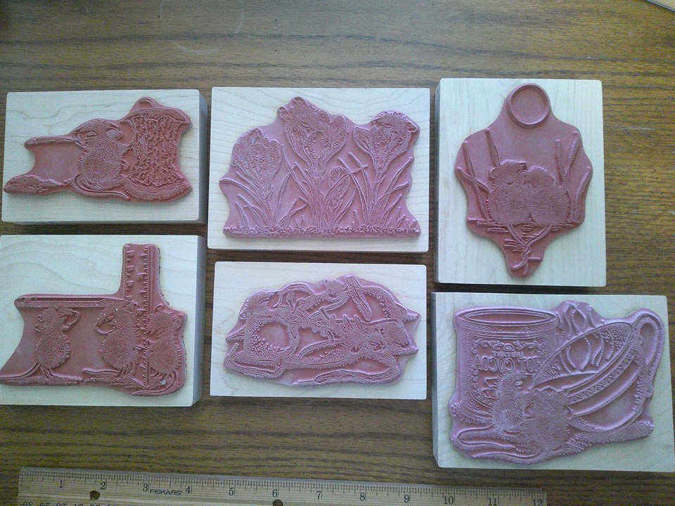 Lot of 6 ~ 1997 Large Stampa Rosa HOUSE MOUSE Rubber Stamps | eBay