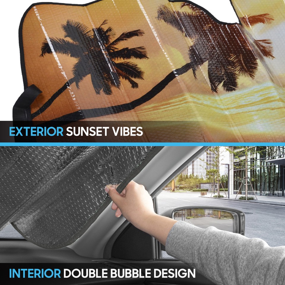 Golden Beach Sunset Auto Sun Shade Car Windshield Window UV Protection ...