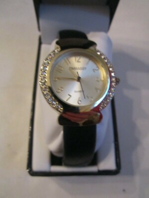 LADIES' EMBASSY QUARTZ CUFF WATCH - CRYSTAL BEZEL - BBA-22 | eBay