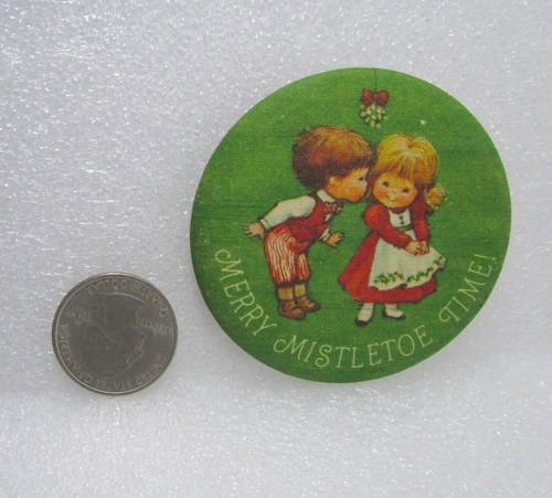 Vintage Hallmark Cards Merry Mistletoe Time! Button Pin | eBay