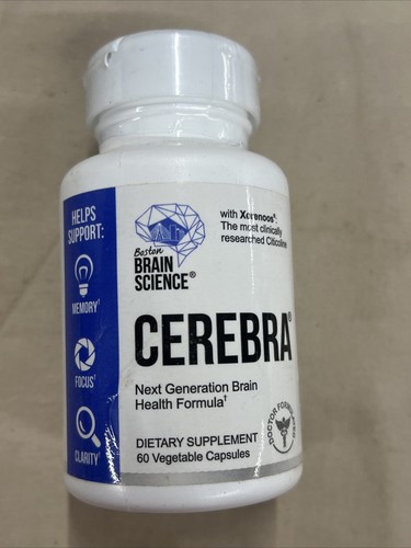 Boston Brain Science CEREBRA Supplement 60 Ct Memory Focus Clarity ...