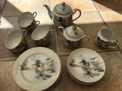 Hayasi Kutani Fine China 21 Piece Tea Set Mostly VGC Collect Only Lot £ ...