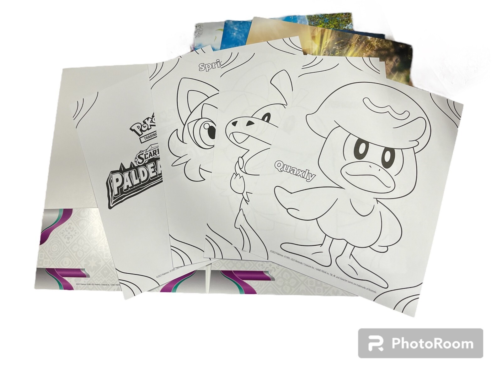 Pokemon SCARLET & VIOLET Store Folders w/Coloring Pages TCG PALDEA ...
