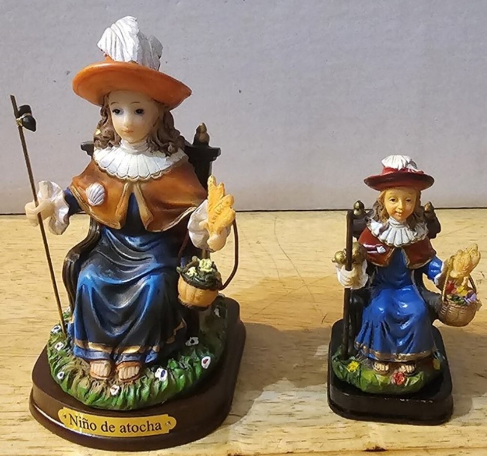 SANTO NINO DE ATOCHA SAINT HOLY CHRIST CHILD INFANT FIGURINE STATUE SET ...