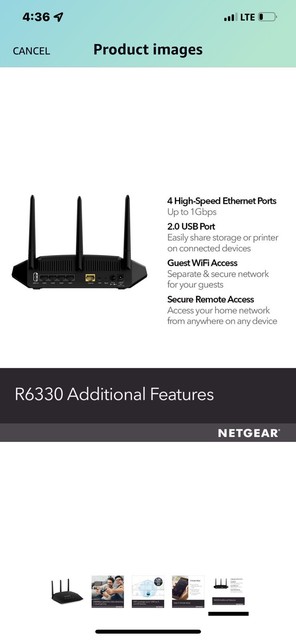 NETGEAR R6330 AC1600 1300 Mbps Dual-Band WiFi Router - Black for sale ...