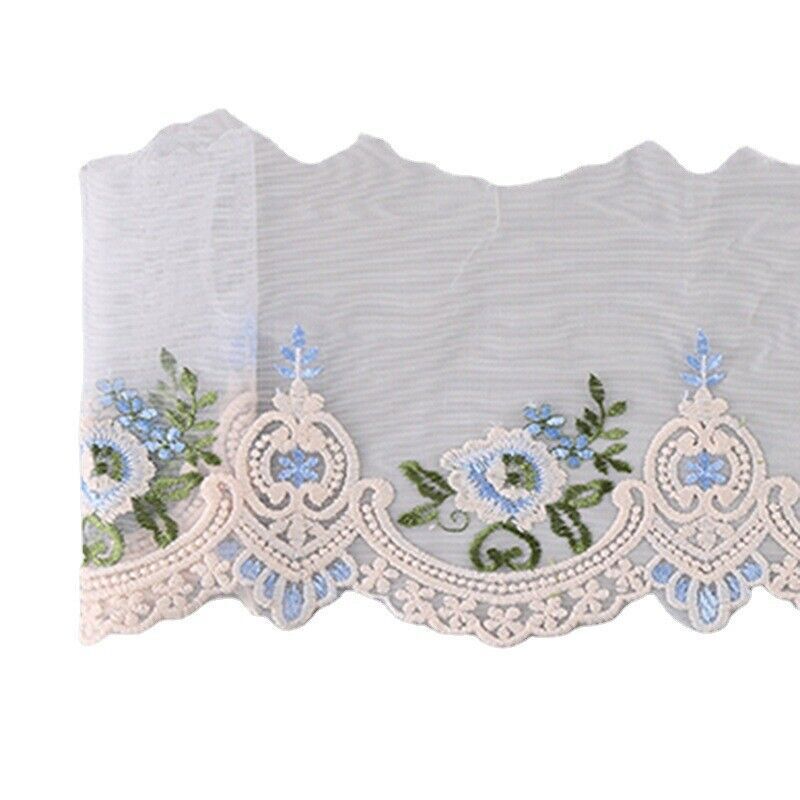 30 Yards Floral Embroidery Lace Mesh Trim Edge Sewing Fabric DIY Craft ...