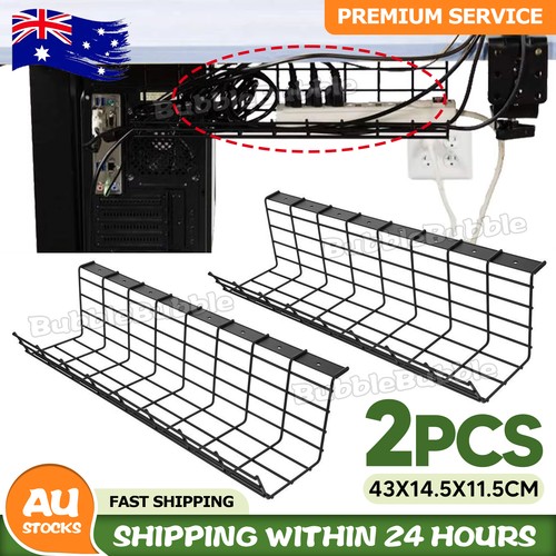 Under Desk Cable Managements Tray Basket Organizer Hide Tidy Cord Wire ...