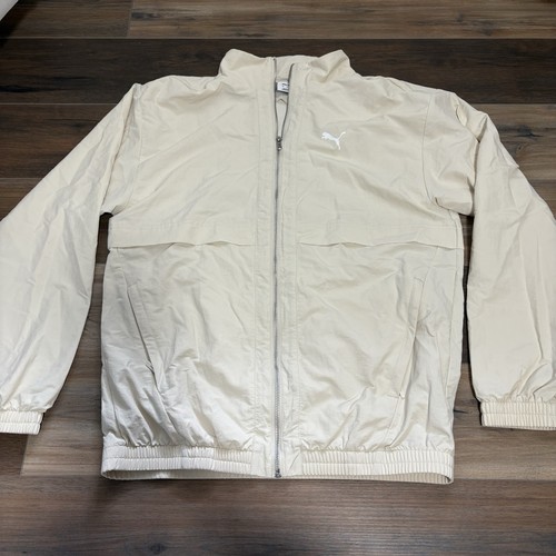 PUMA Cream Men’s Windcell Windbreaker Stand Up Collar Zip Lined 629902 ...